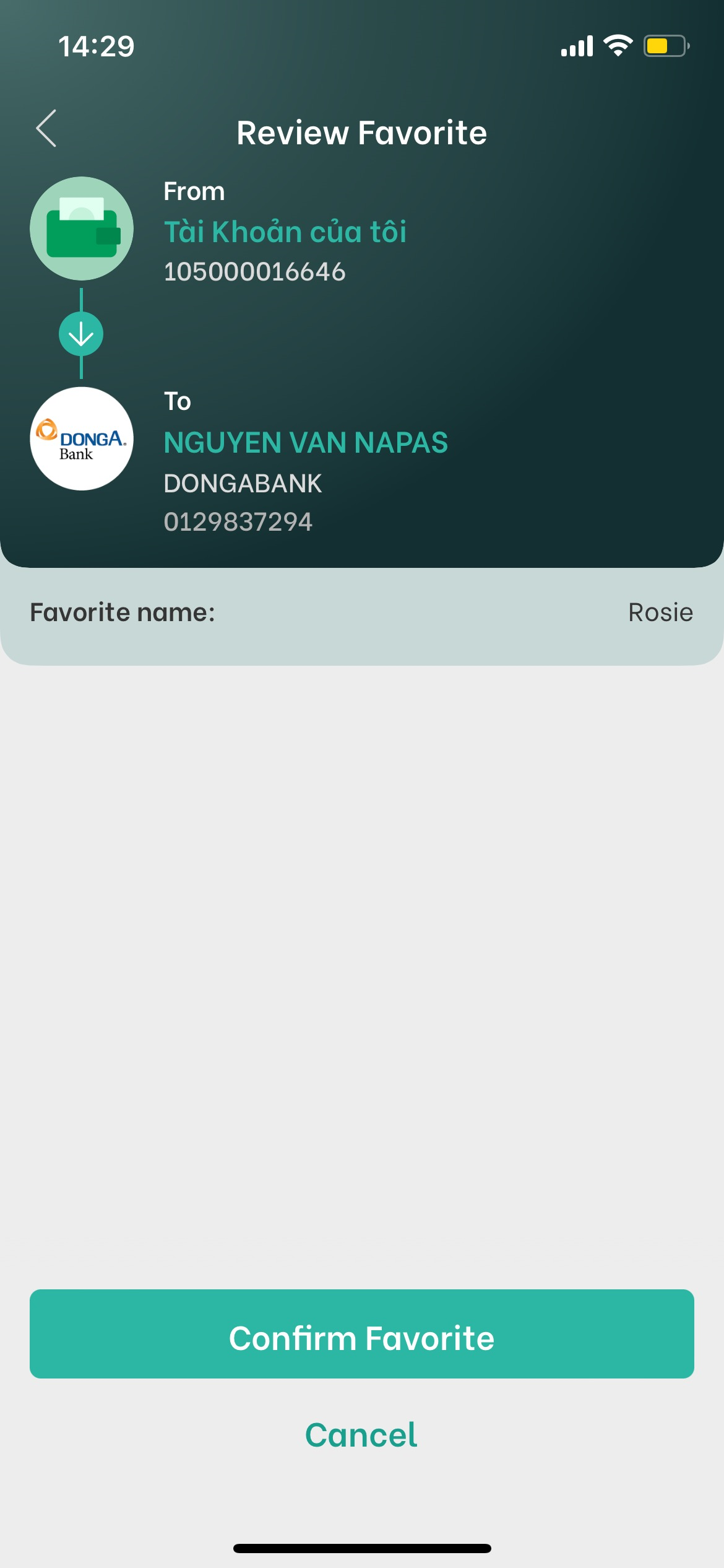 K PLUS Vietnam Application Guide - Favorite Transaction